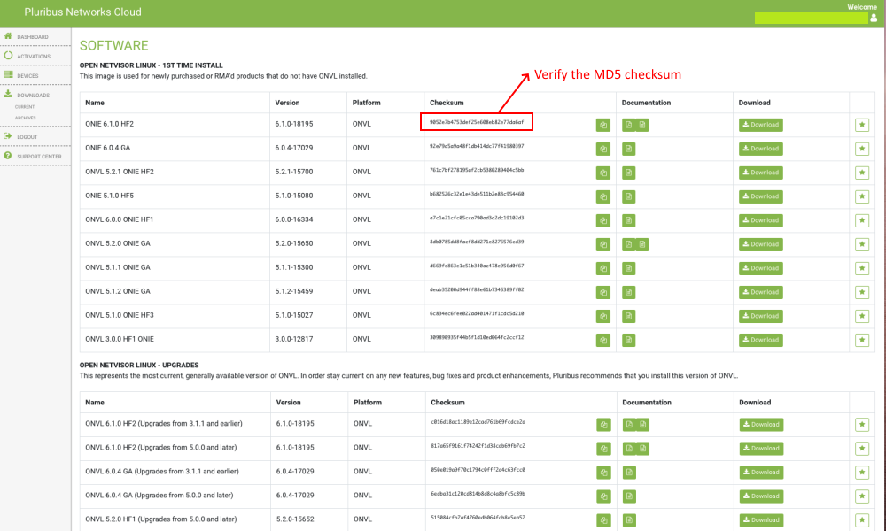 Downloading Netvisor One Onie Image 8805